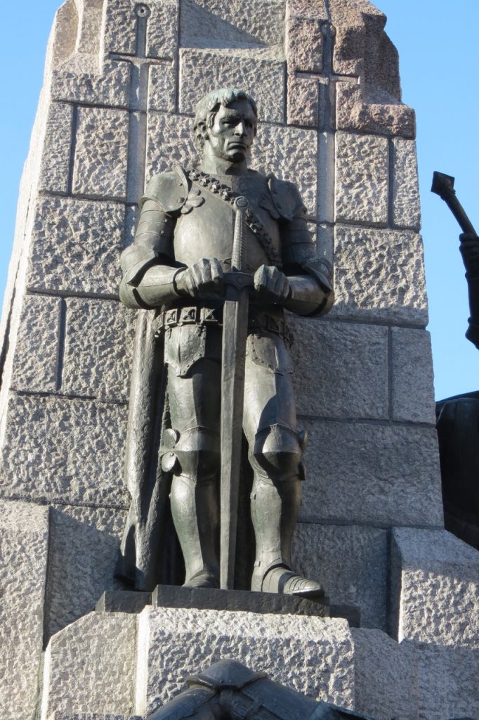 Equestrian statue of Wladyslaw Jagiello in Kraków Poland