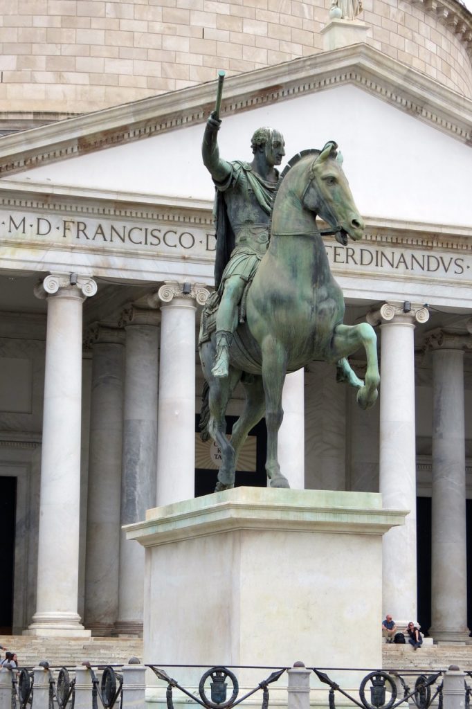 Equestrian statue of King of Naples Charles III of Bourbon in Naples Italy