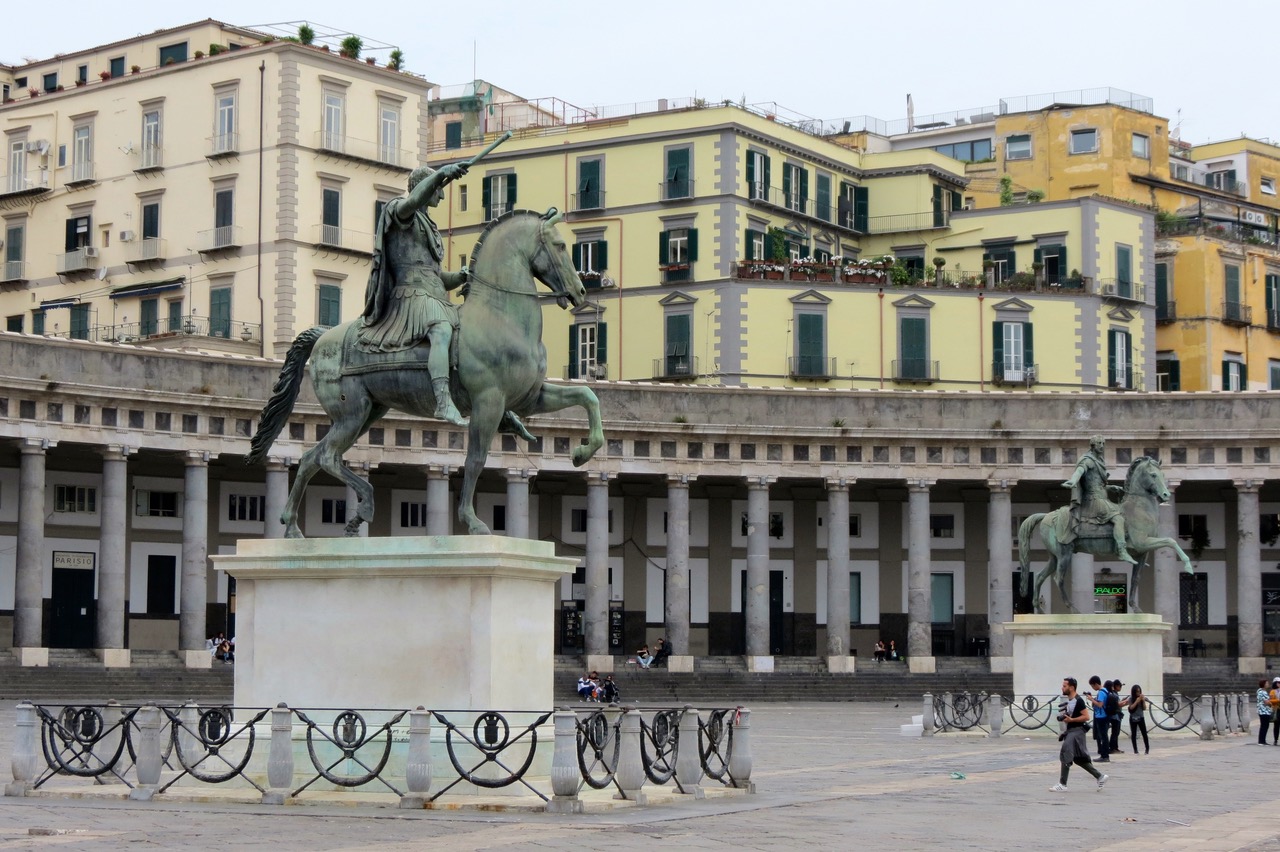 Equestrian statue of King of Naples Charles III of Bourbon in Naples Italy