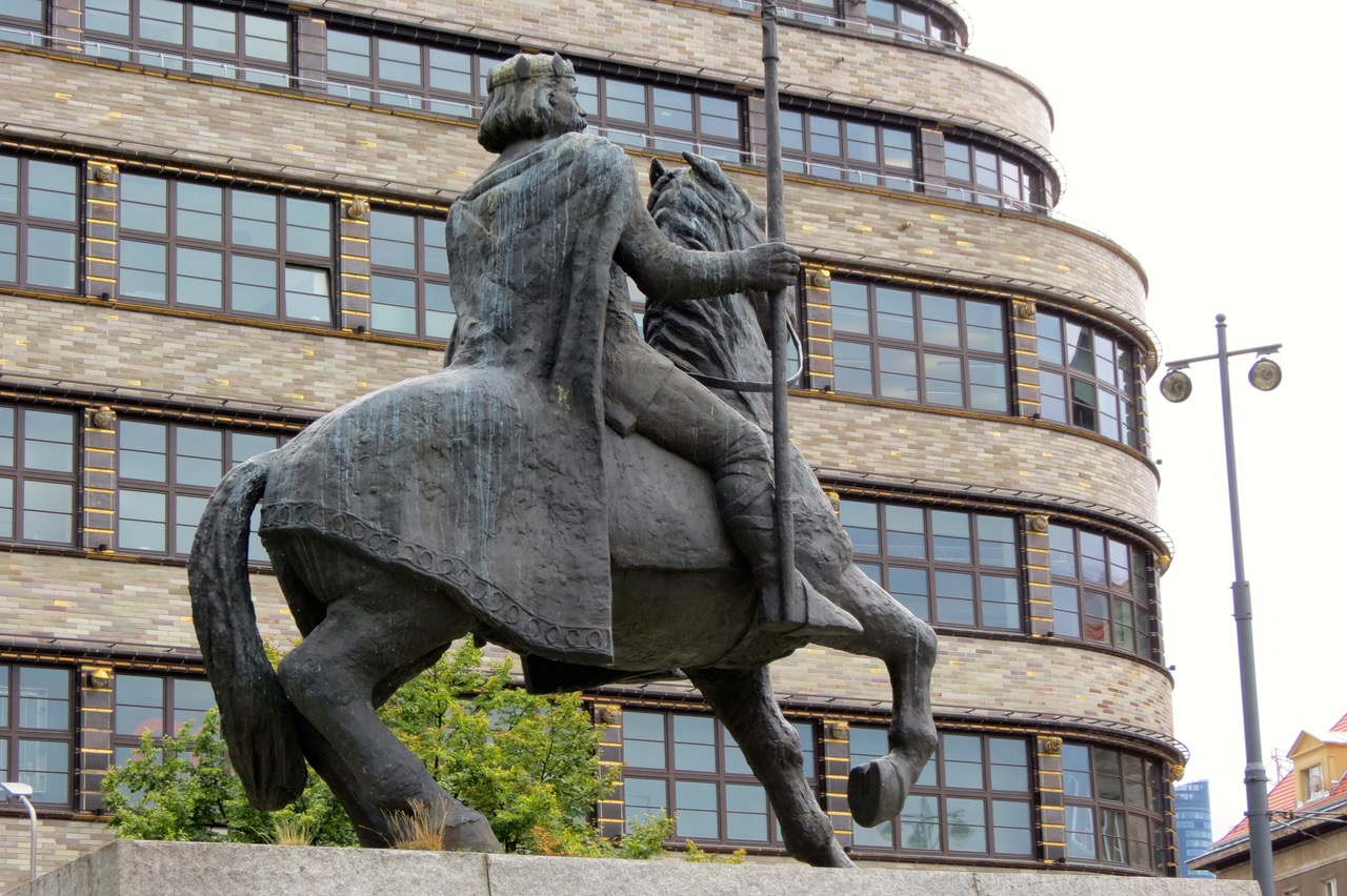 Equestrian statue of Boleslaw Chrobry in Wroclaw Poland