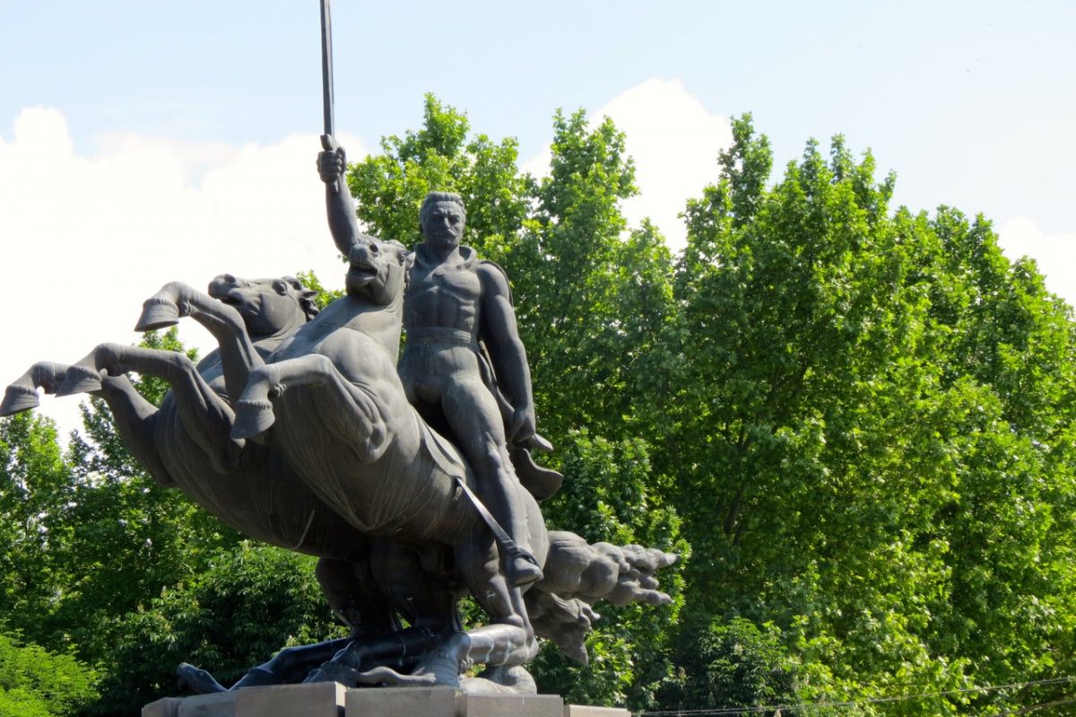 Equestrian statue of Ozanian Andranik in Yerevan Armenia
