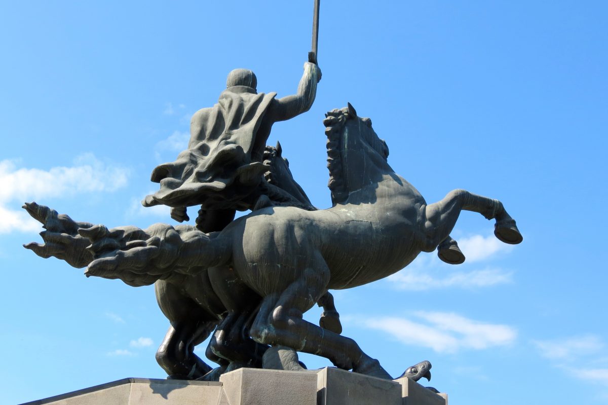 Equestrian statue of Ozanian Andranik in Yerevan Armenia