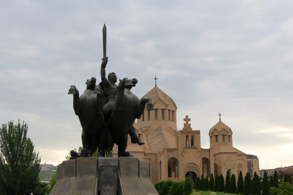 Equestrian statue of Ozanian Andranik in Yerevan Armenia