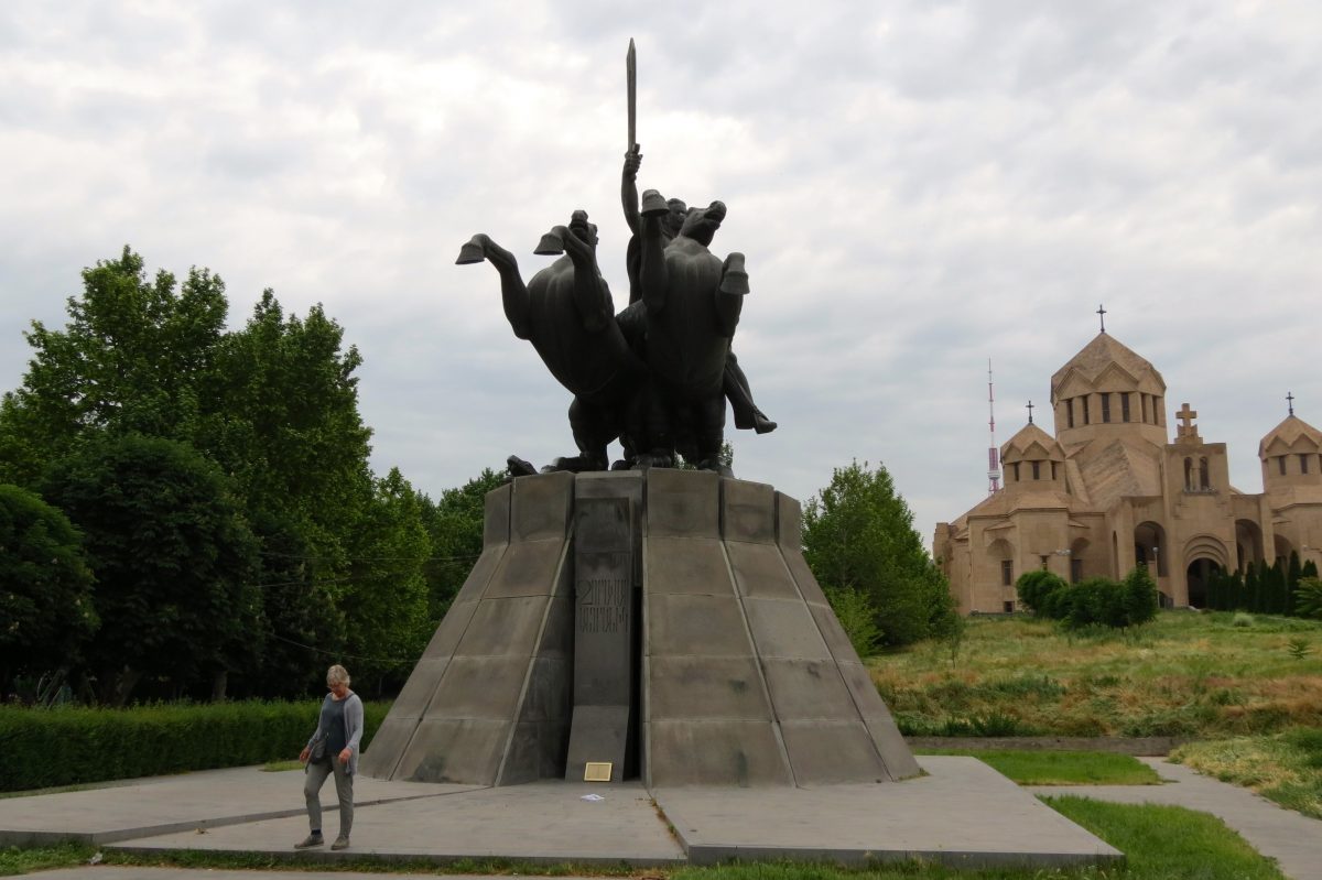 Equestrian statue of Ozanian Andranik in Yerevan Armenia
