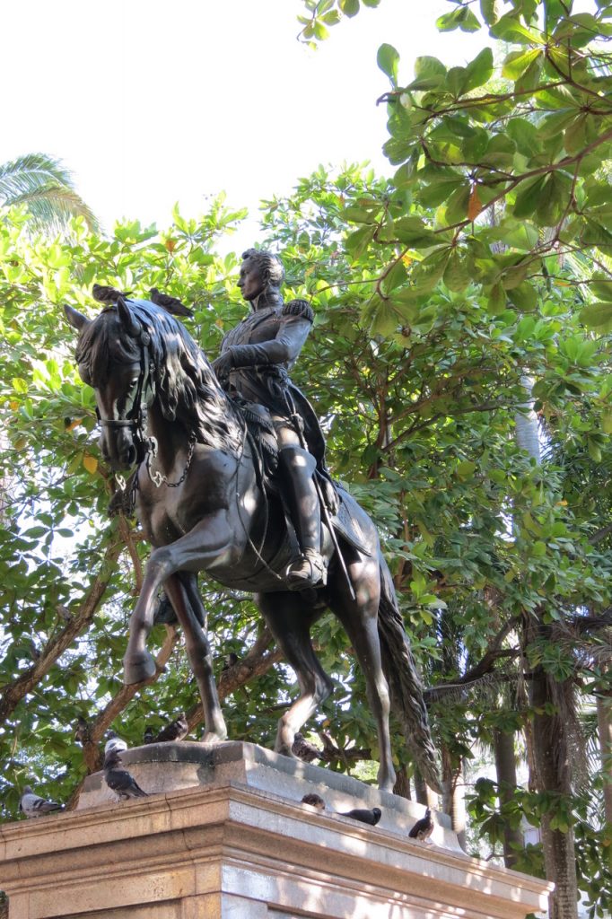 Equestrian statue of Simon Bolivar in Cartagena Colombia