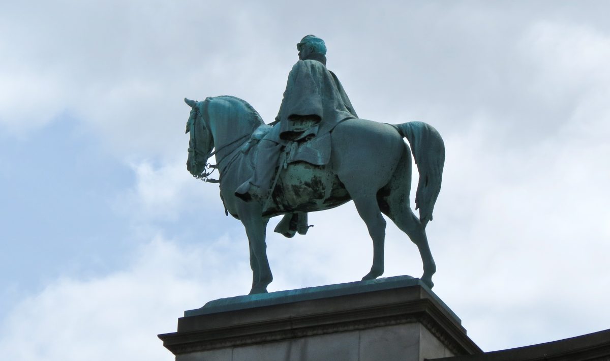 Equestrian statue of George Brinton McClellan in PA Philadelphia US