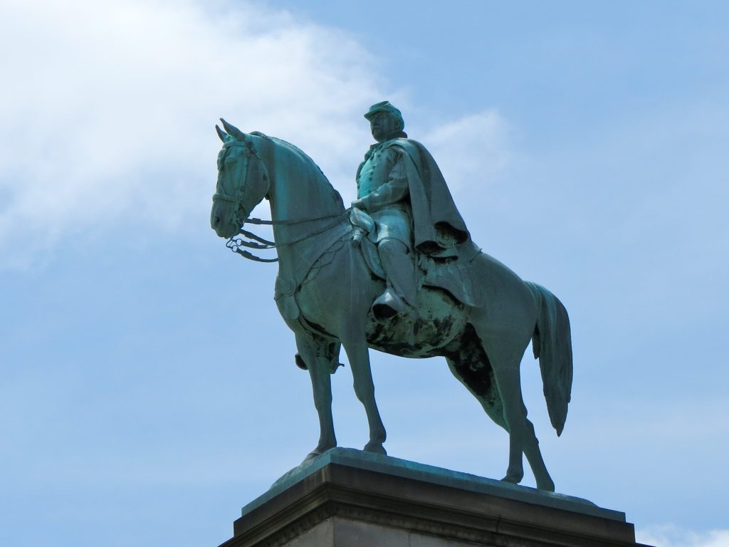Equestrian statue of George Brinton McClellan in PA Philadelphia US