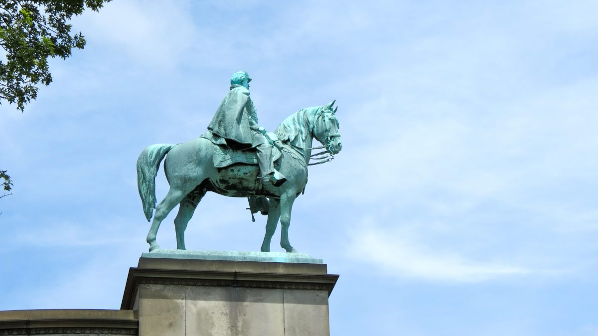 Equestrian statue of George Brinton McClellan in PA Philadelphia US