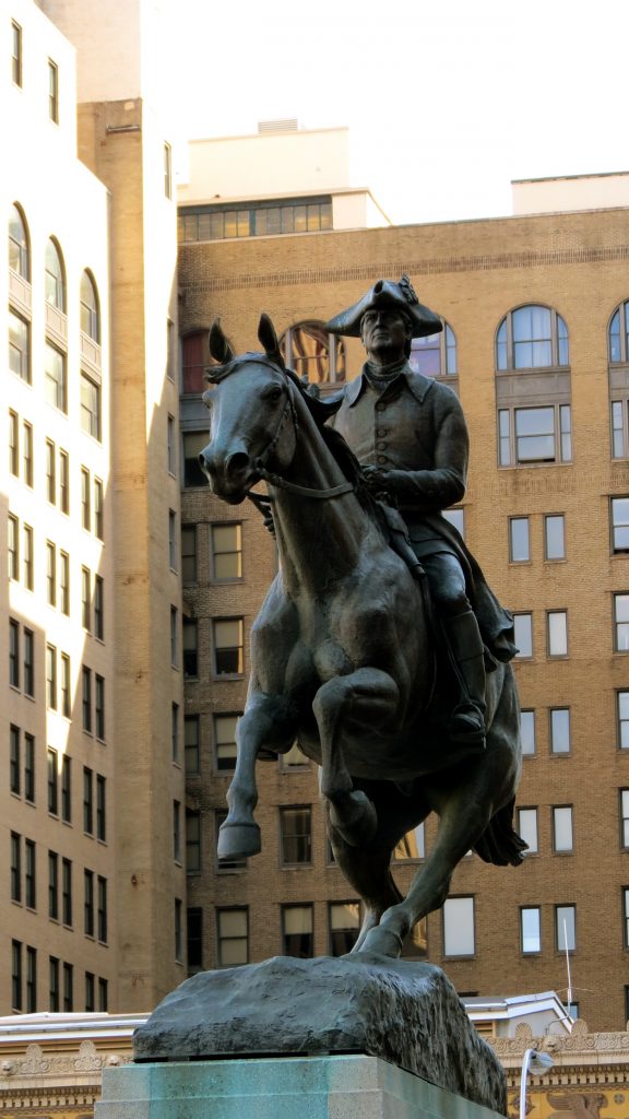 Equestrian statue of Caesar Rodney in DE Wilmington US