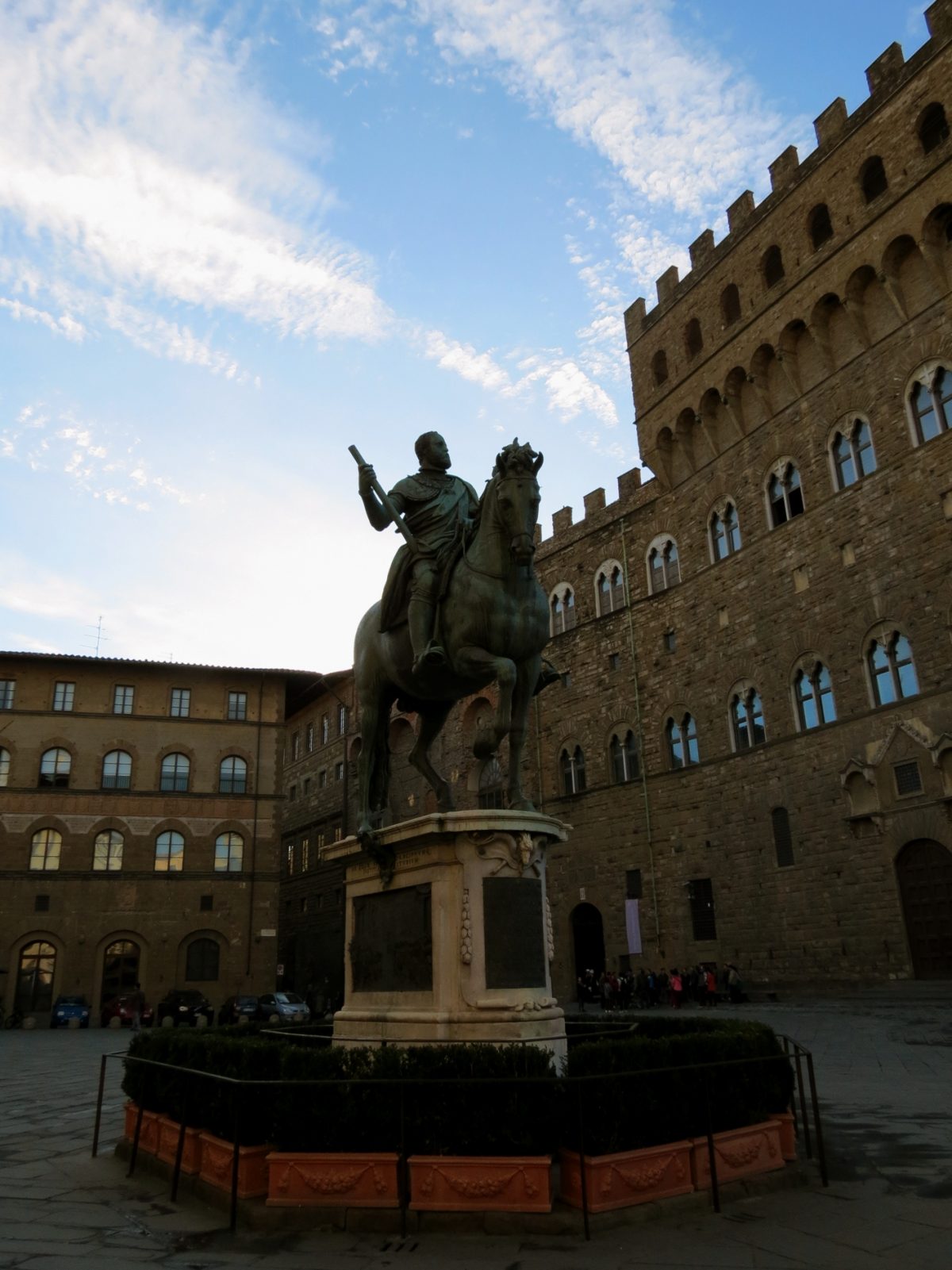 Equestrian statue of Cosimo l de Medici in Florence Italy