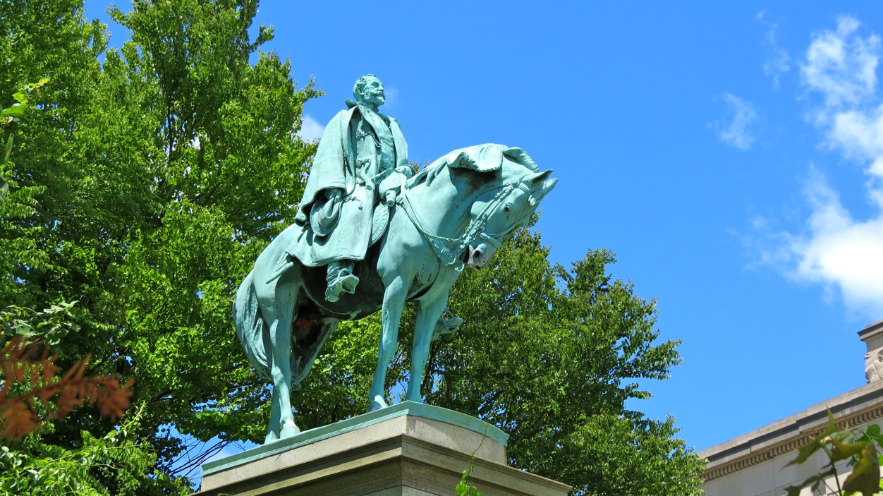 Equestrian statue of Charles Devens in MA Worcester US