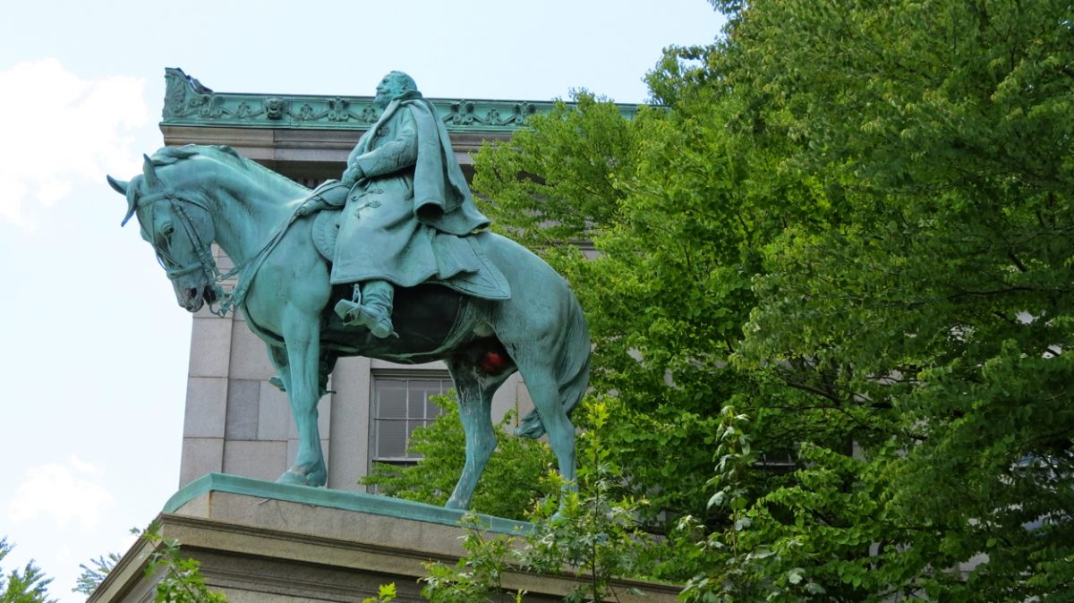Equestrian statue of Charles Devens in MA Worcester US