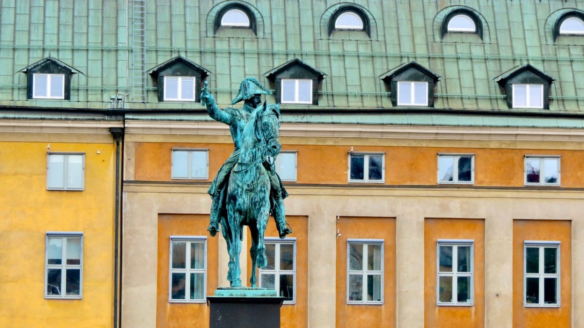 Equestrian statue of Karl Johan (Karl XlV) in Stockholm Sweden