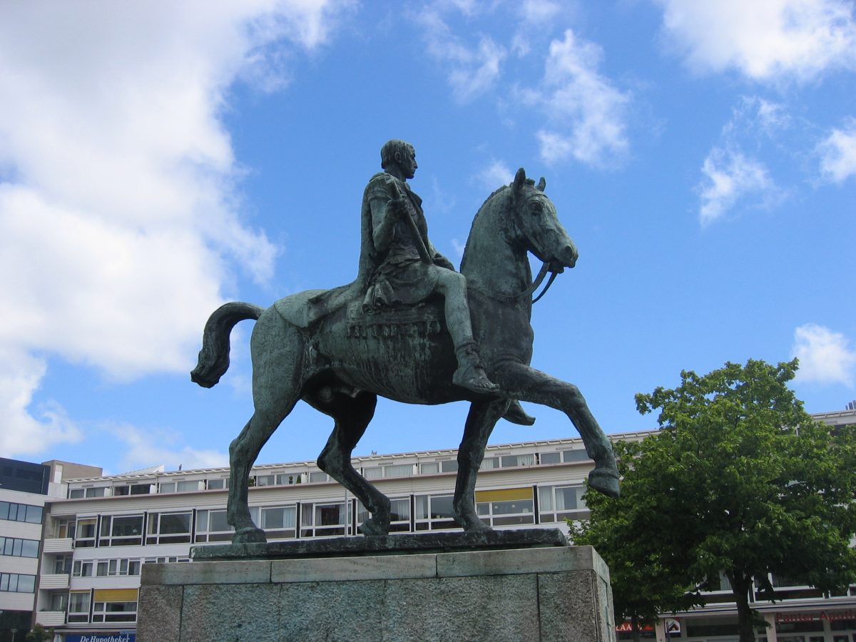 Equestrian statue of Gnaius Domitius Corbulo in Voorburg Netherlands