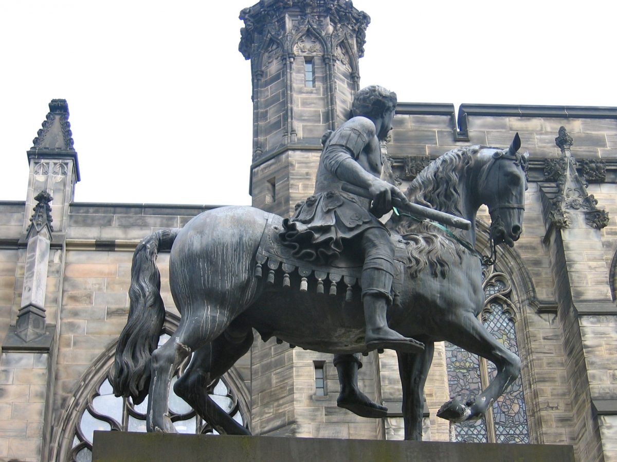 Equestrian statue of Charles II in Edinburgh UK