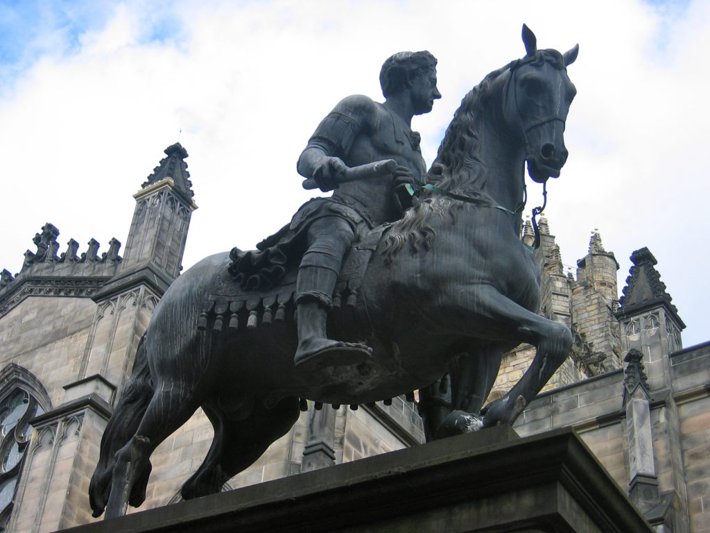 Equestrian statue of Charles II in Edinburgh UK