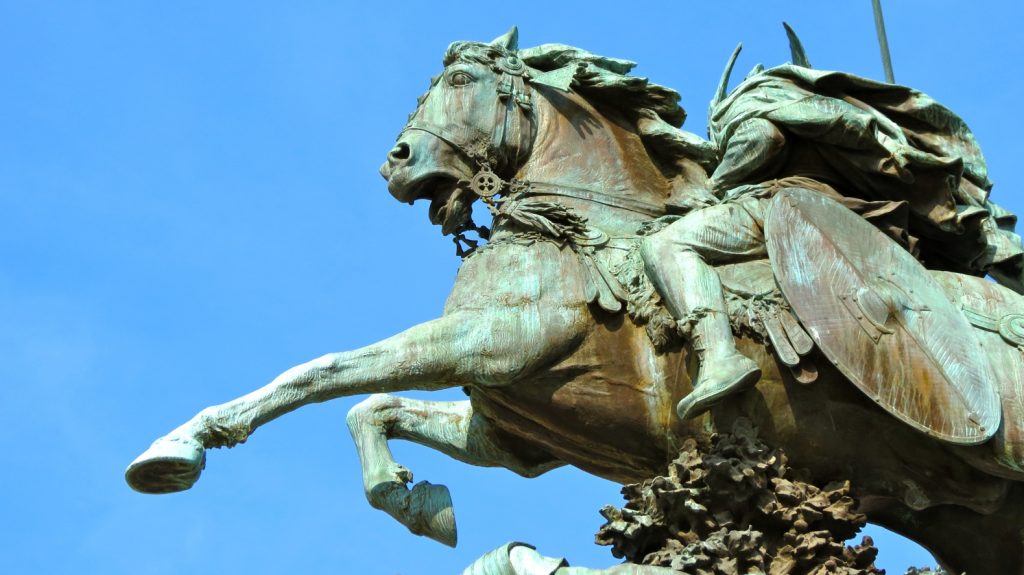 Equestrian statue of Vercingétorix in Clermont Ferrand France