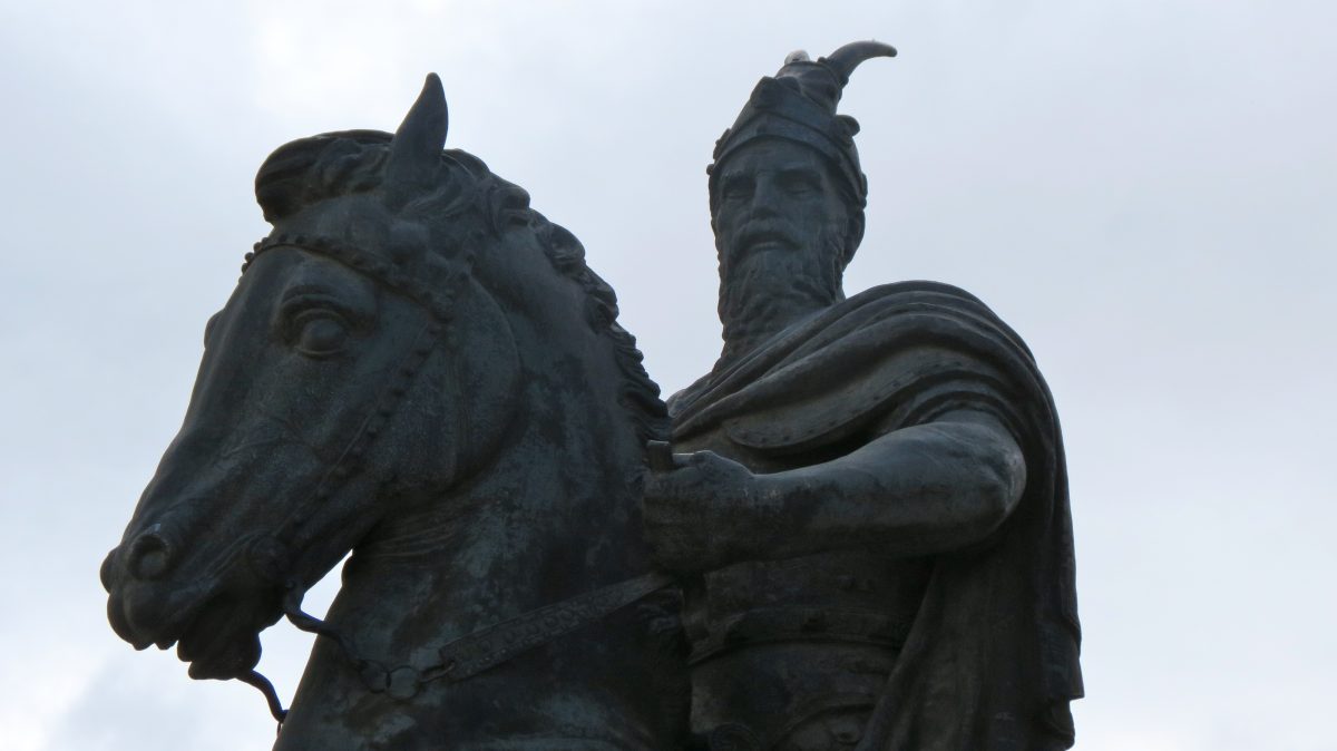 Equestrian statue of George Kastrioti Skanderbeg in Pristina Kosovo