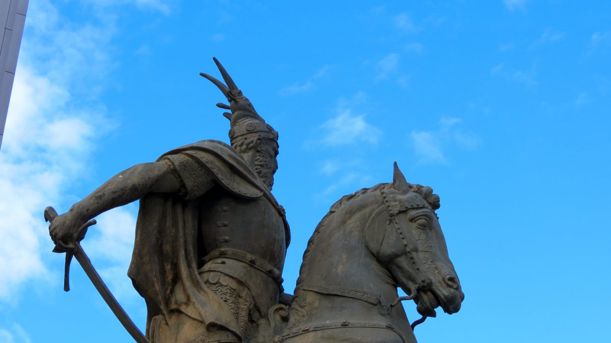 Equestrian statue of George Kastrioti Skanderbeg in Pristina Kosovo