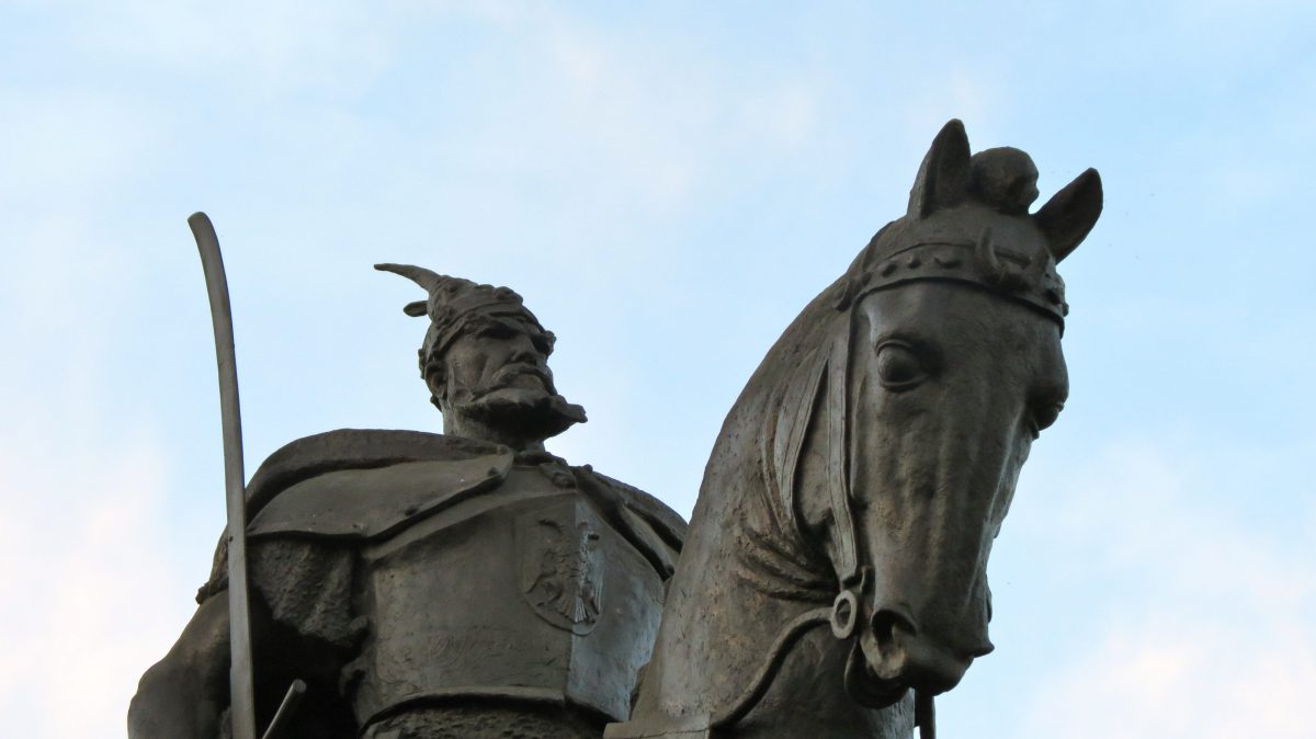 Equestrian statue of George Kastrioti Skanderbeg in Tirana Albania