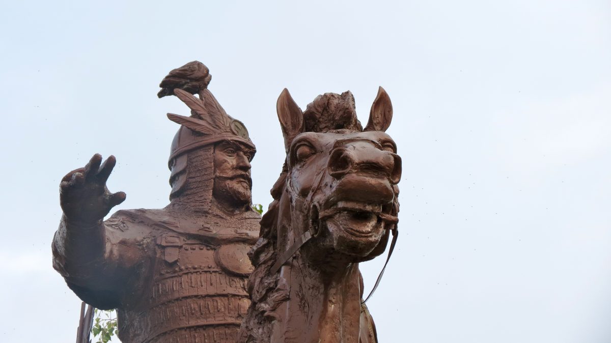 Equestrian statue of Asparuh in Strelcha Bulgaria