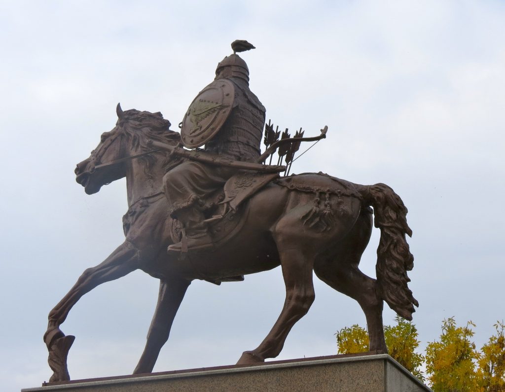 Equestrian statue of Asparuh in Strelcha Bulgaria