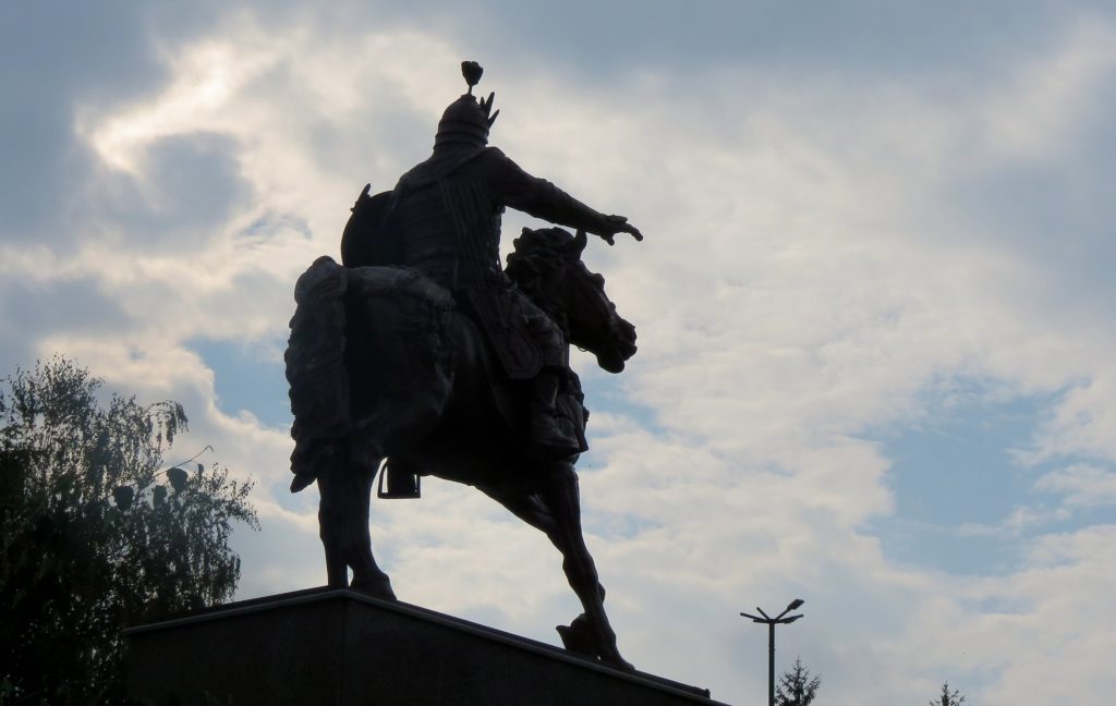 Equestrian statue of Asparuh in Strelcha Bulgaria