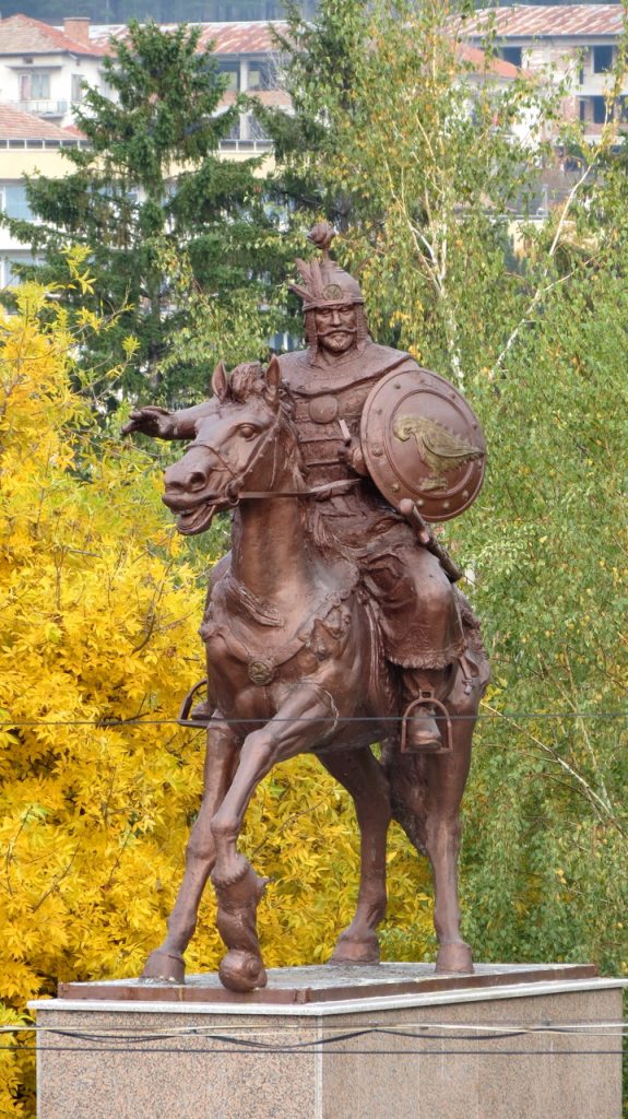 Equestrian statue of Asparuh in Strelcha Bulgaria