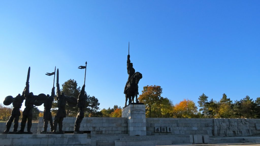 Equestrian statue of Asparuh in Dobrich Bulgaria