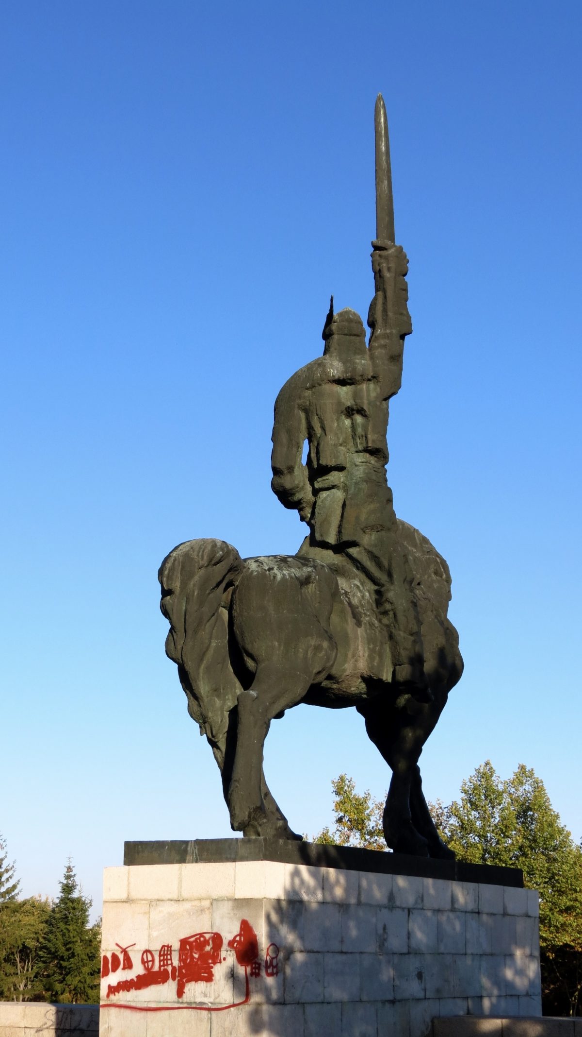 Equestrian statue of Asparuh in Dobrich Bulgaria