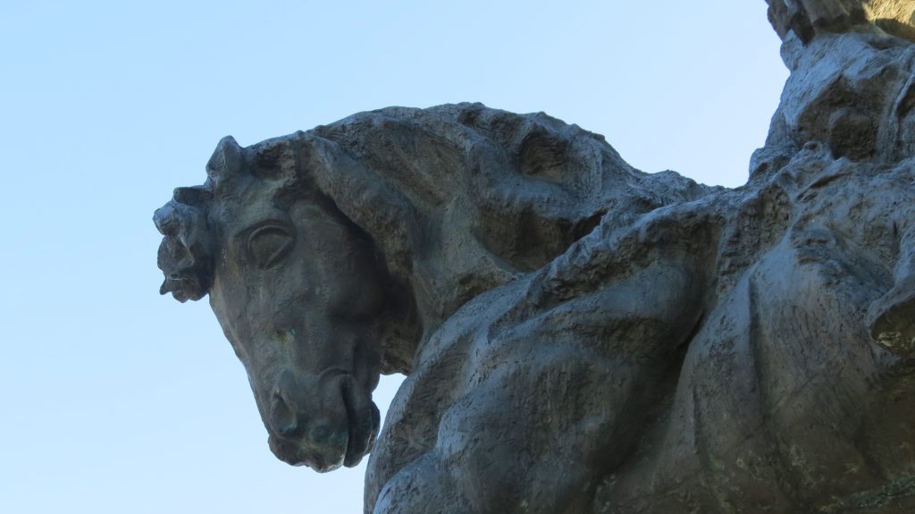 Equestrian statue of Asparuh in Dobrich Bulgaria