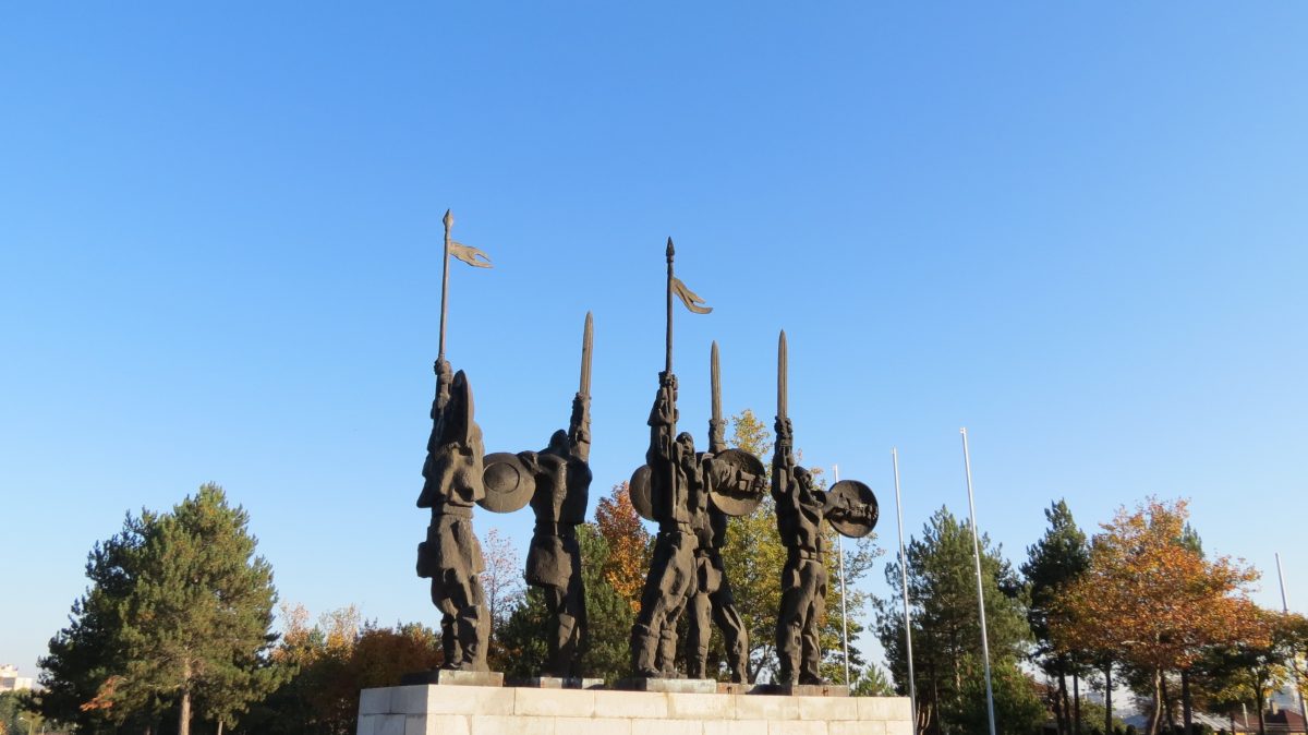 Equestrian statue of Asparuh in Dobrich Bulgaria