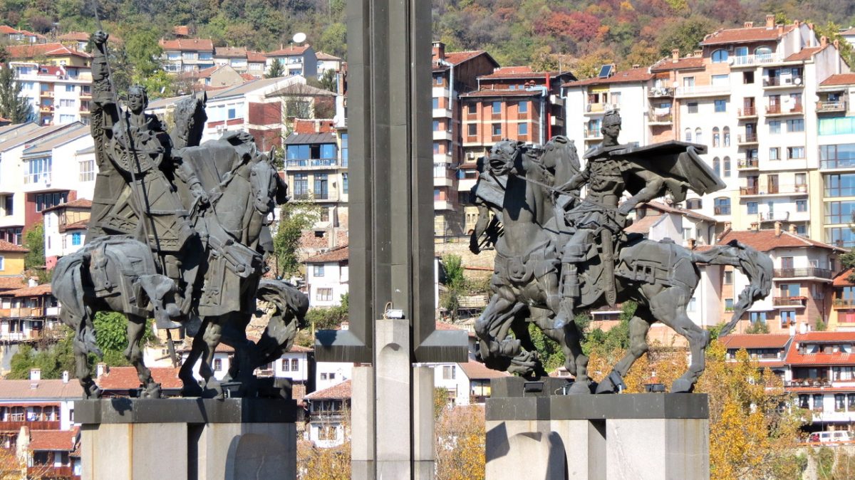 Equestrian statue of Kaloyan in Veliko Tarnovo Bulgaria