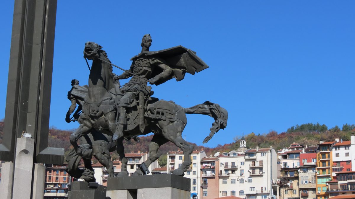Equestrian statue of Kaloyan in Veliko Tarnovo Bulgaria