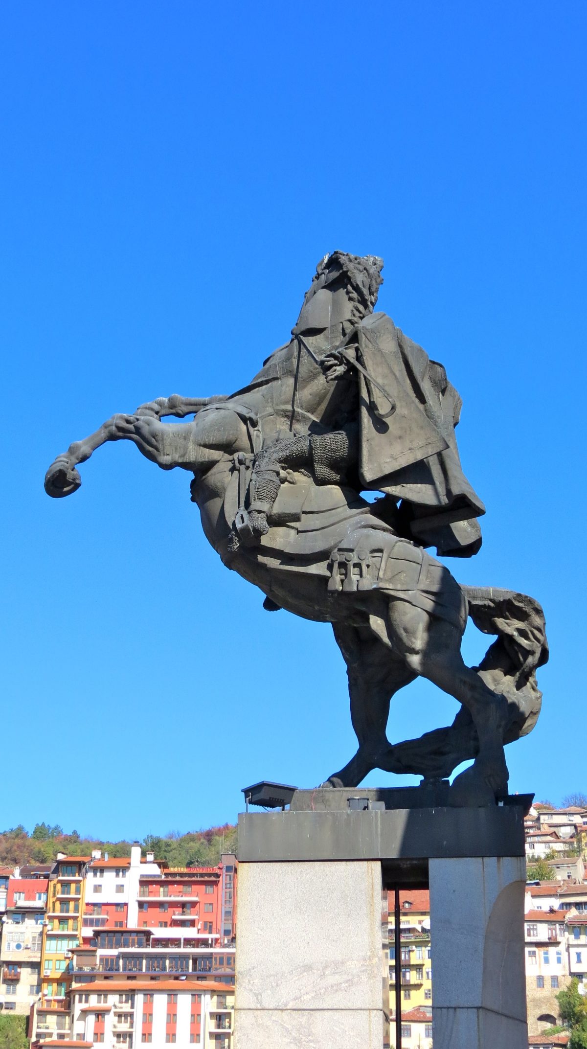 Equestrian statue of Teodor Petar IV in Veliko Tarnovo Bulgaria