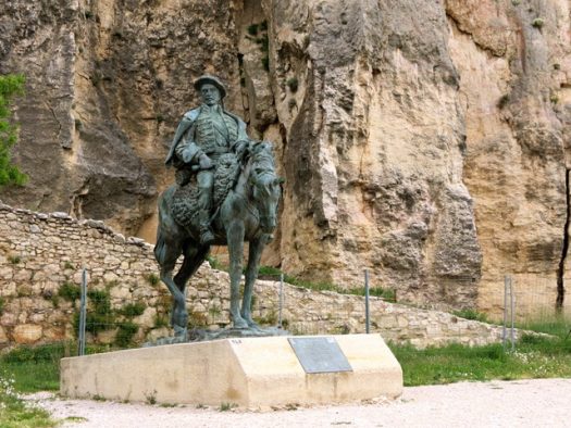 Equestrian statue of Ramón Cabrera in Morella Spain