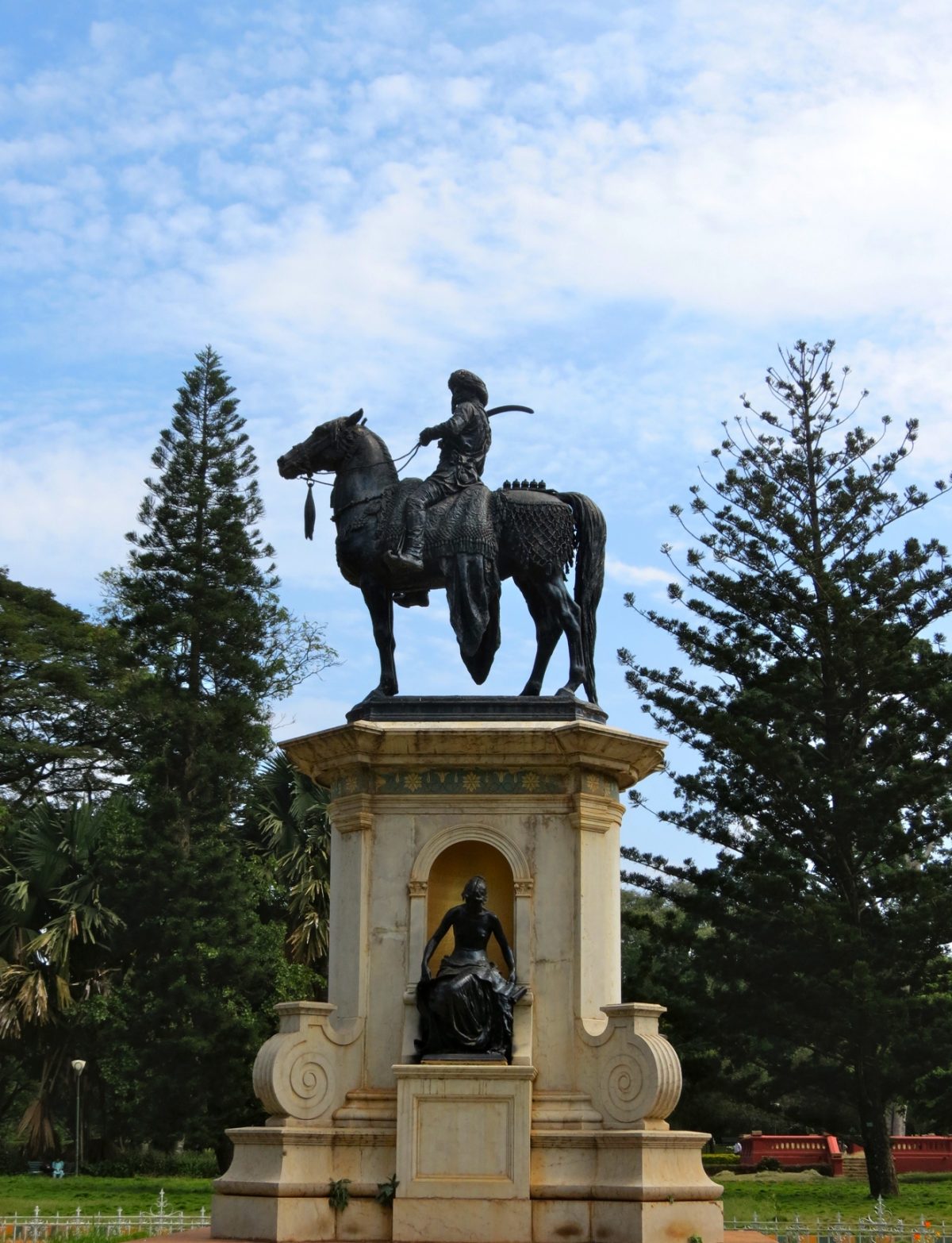 Equestrian statue of Jayachamaraja Wodeyar in Bangalore, Karnataka India