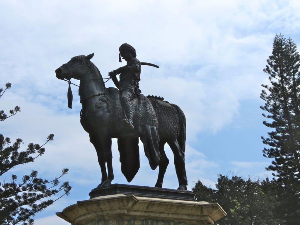 Equestrian statue of Jayachamaraja Wodeyar in Bangalore, Karnataka India