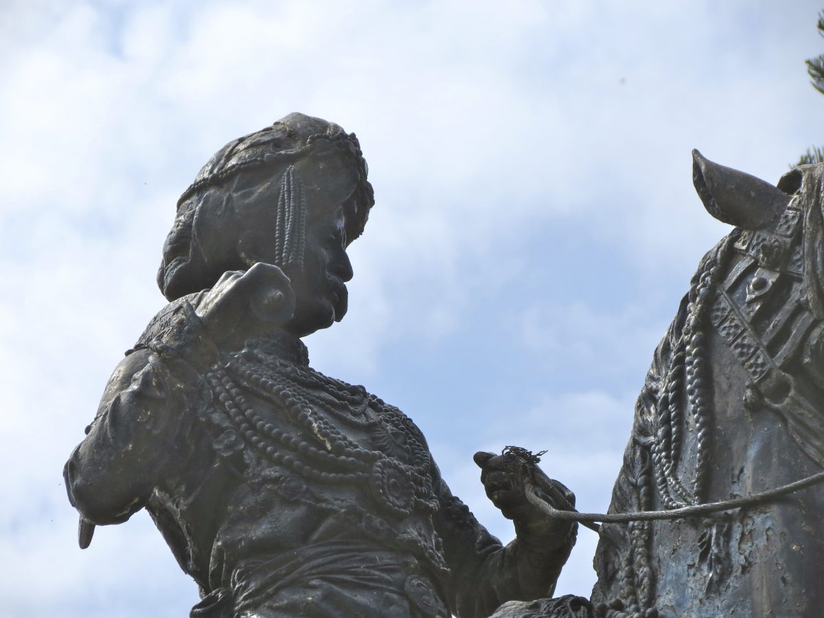 Equestrian statue of Jayachamaraja Wodeyar in Bangalore, Karnataka India
