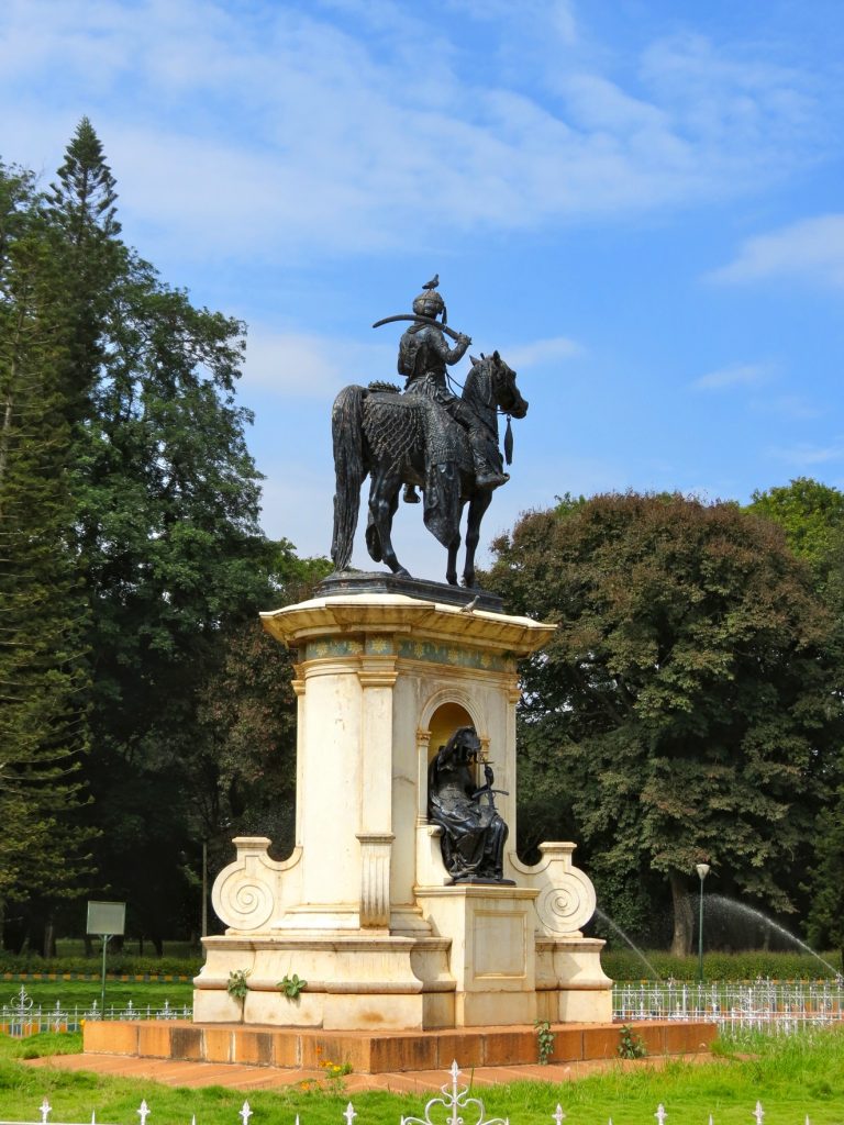 Equestrian statue of Jayachamaraja Wodeyar in Bangalore, Karnataka India