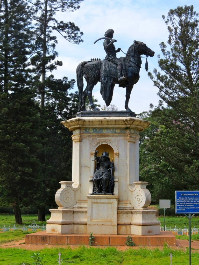 Equestrian statue of Jayachamaraja Wodeyar in Bangalore, Karnataka India