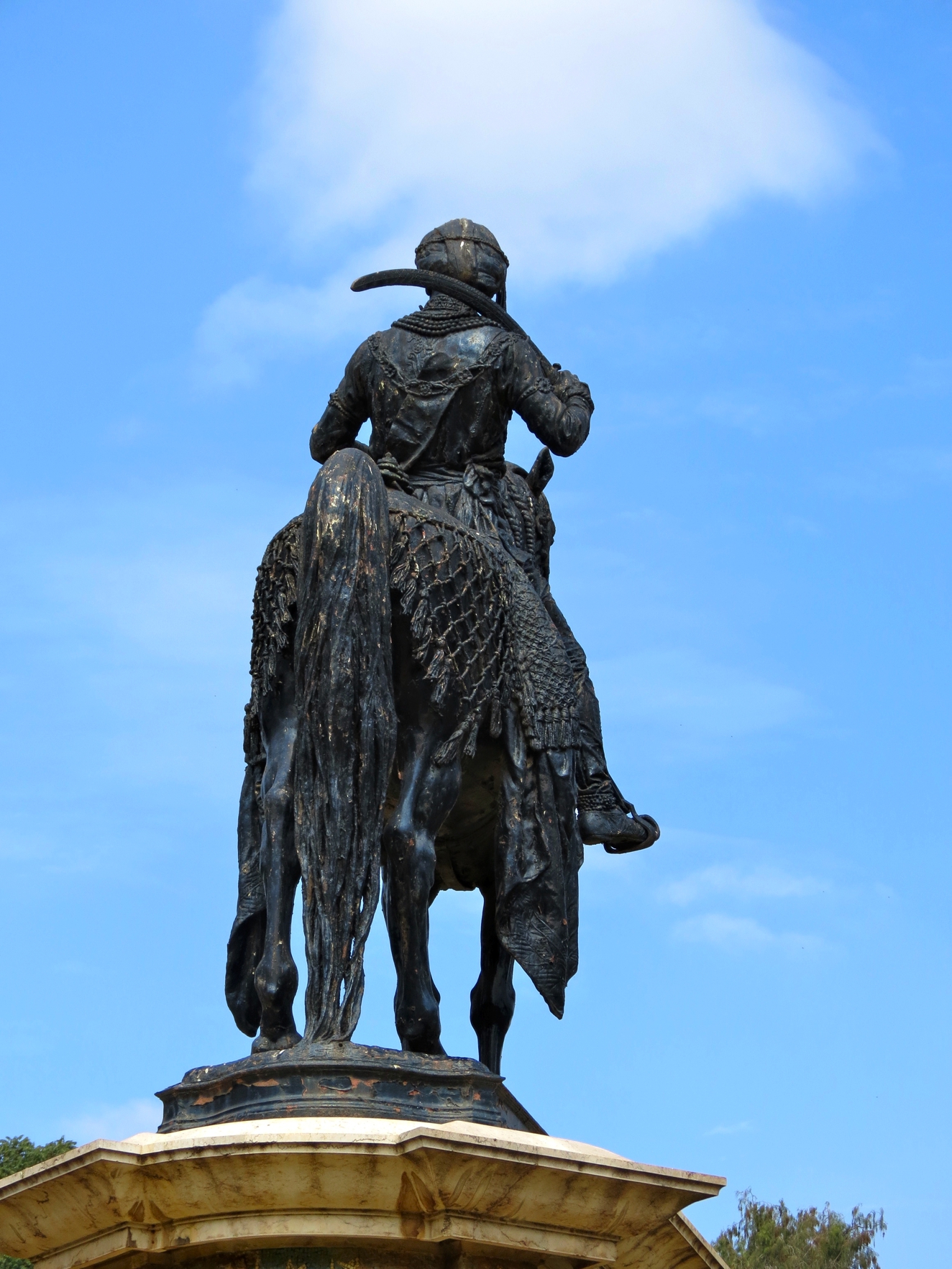 Equestrian statue of Jayachamaraja Wodeyar in Bangalore, Karnataka India