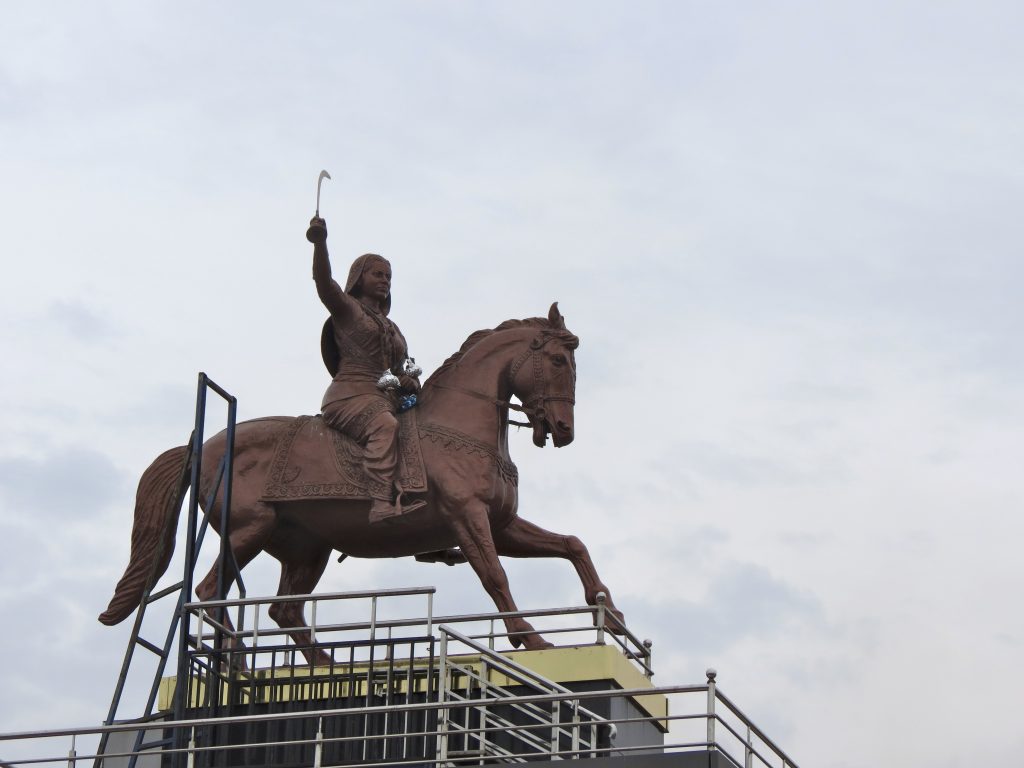 Equestrian statue of Chennamma in Kittur, Karnataka India