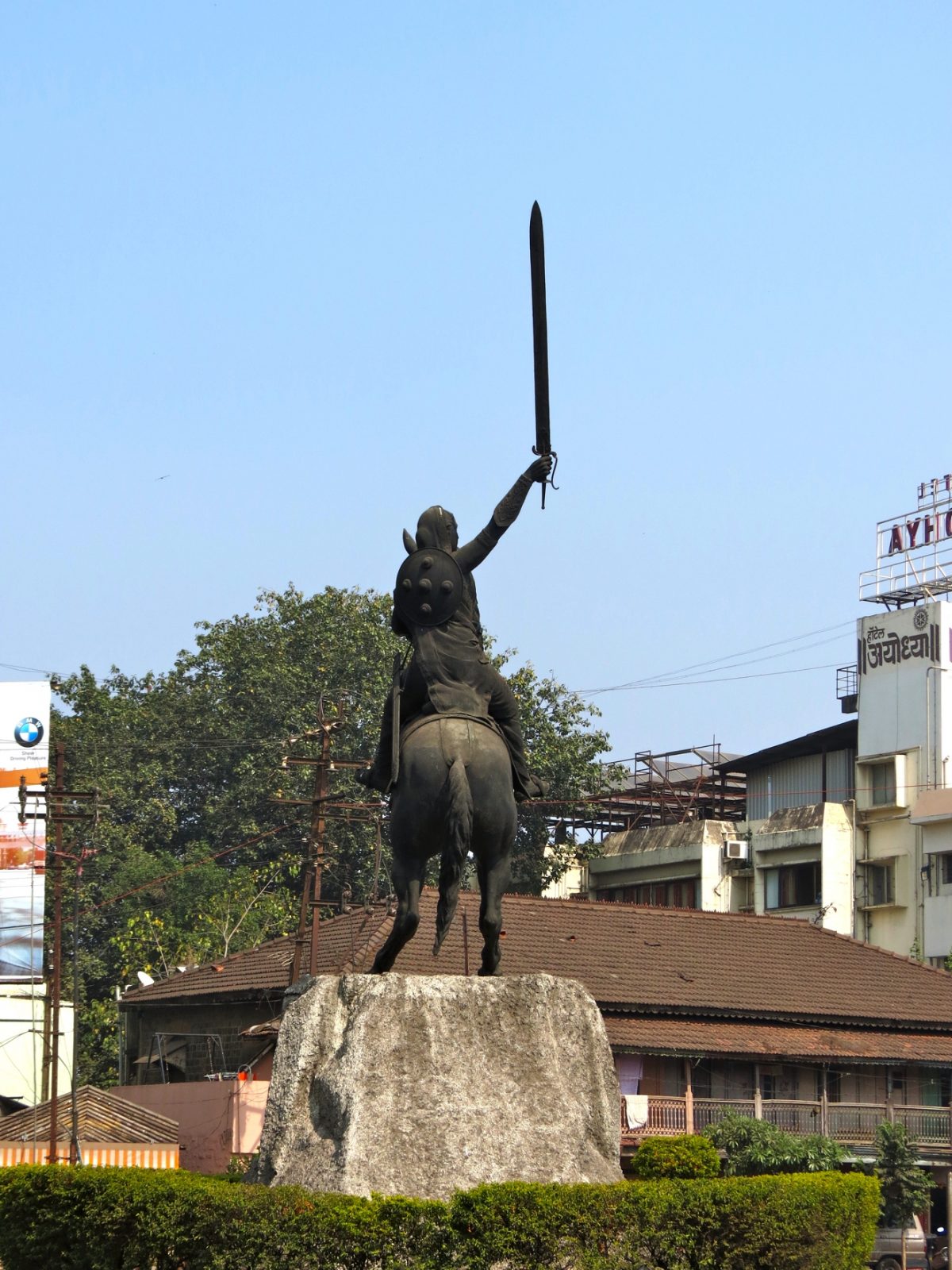 Equestrian statue of Tarabai in Kolhapur, Maharashtra India