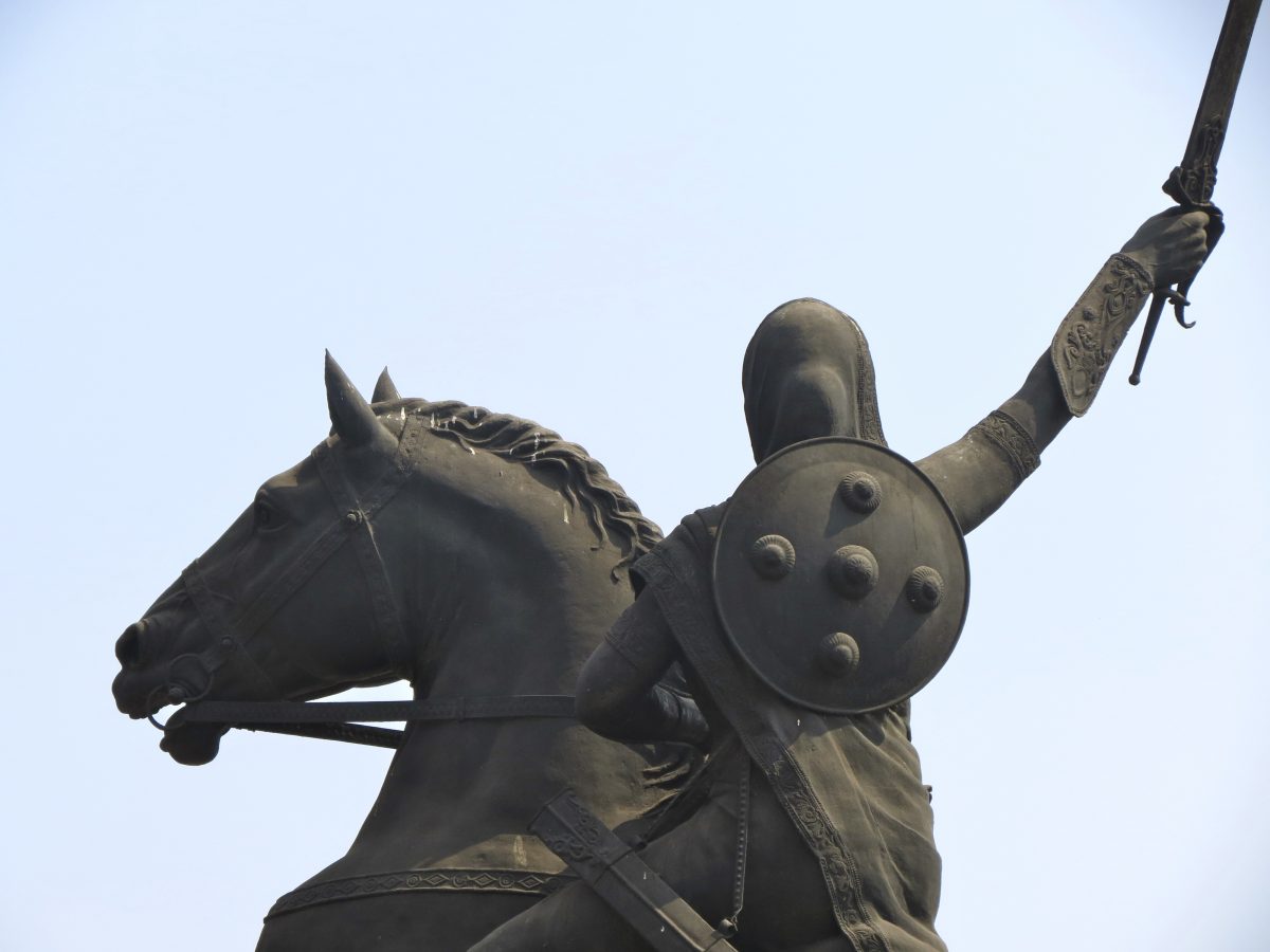 Equestrian statue of Tarabai in Kolhapur, Maharashtra India