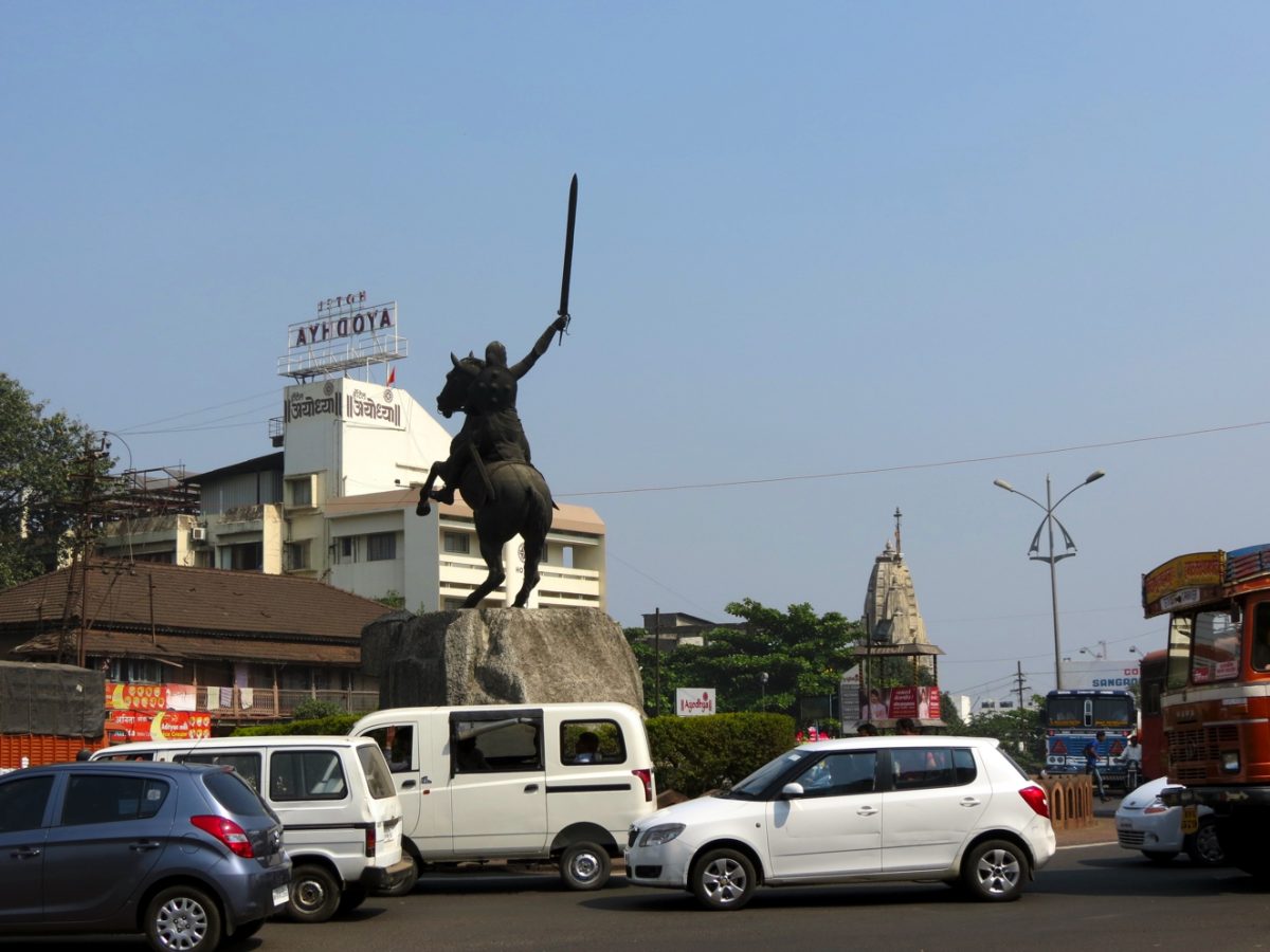 Equestrian statue of Tarabai in Kolhapur, Maharashtra India