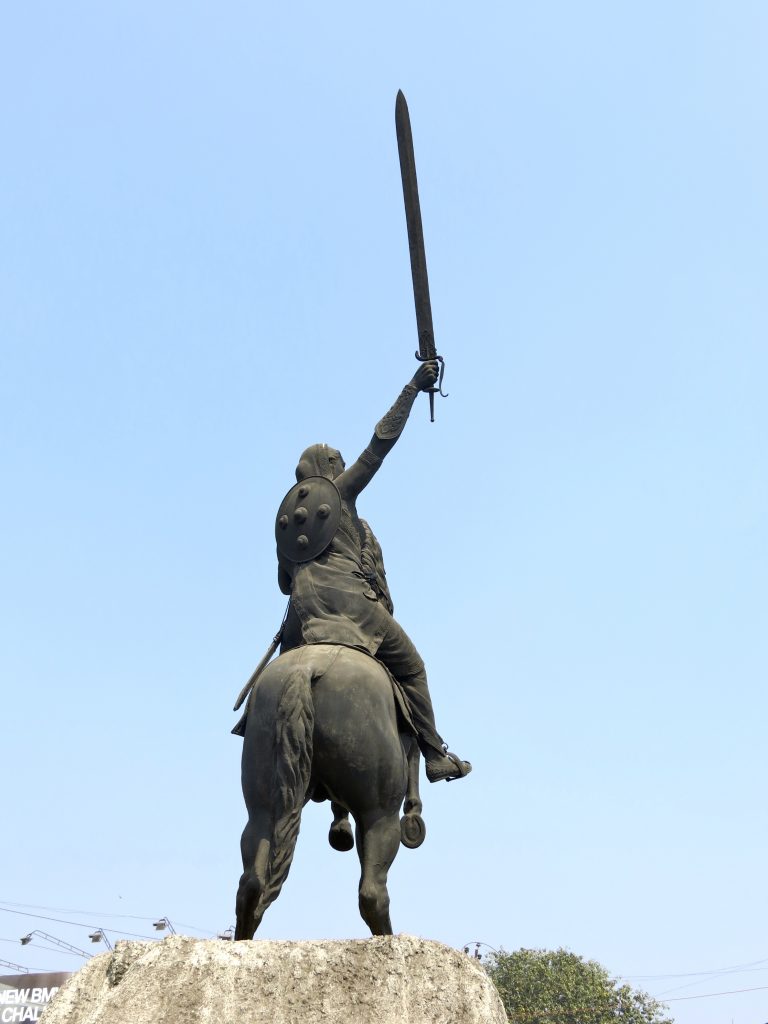Equestrian statue of Tarabai in Kolhapur, Maharashtra India