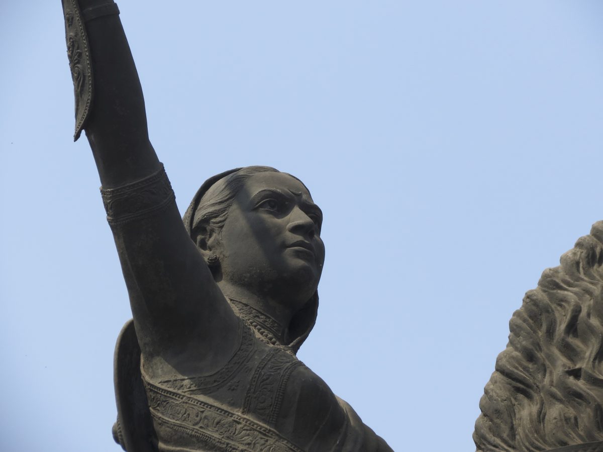 Equestrian statue of Tarabai in Kolhapur, Maharashtra India