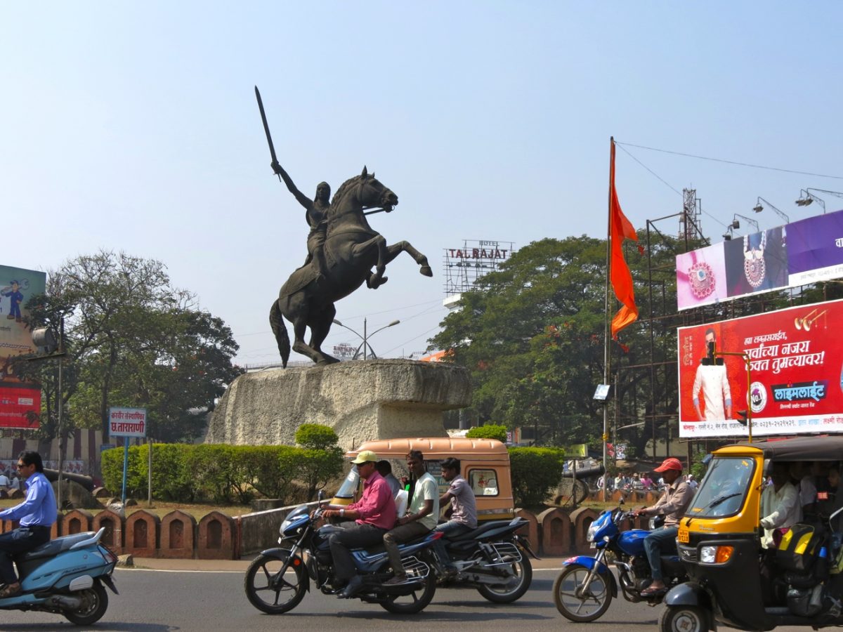 Equestrian statue of Tarabai in Kolhapur, Maharashtra India