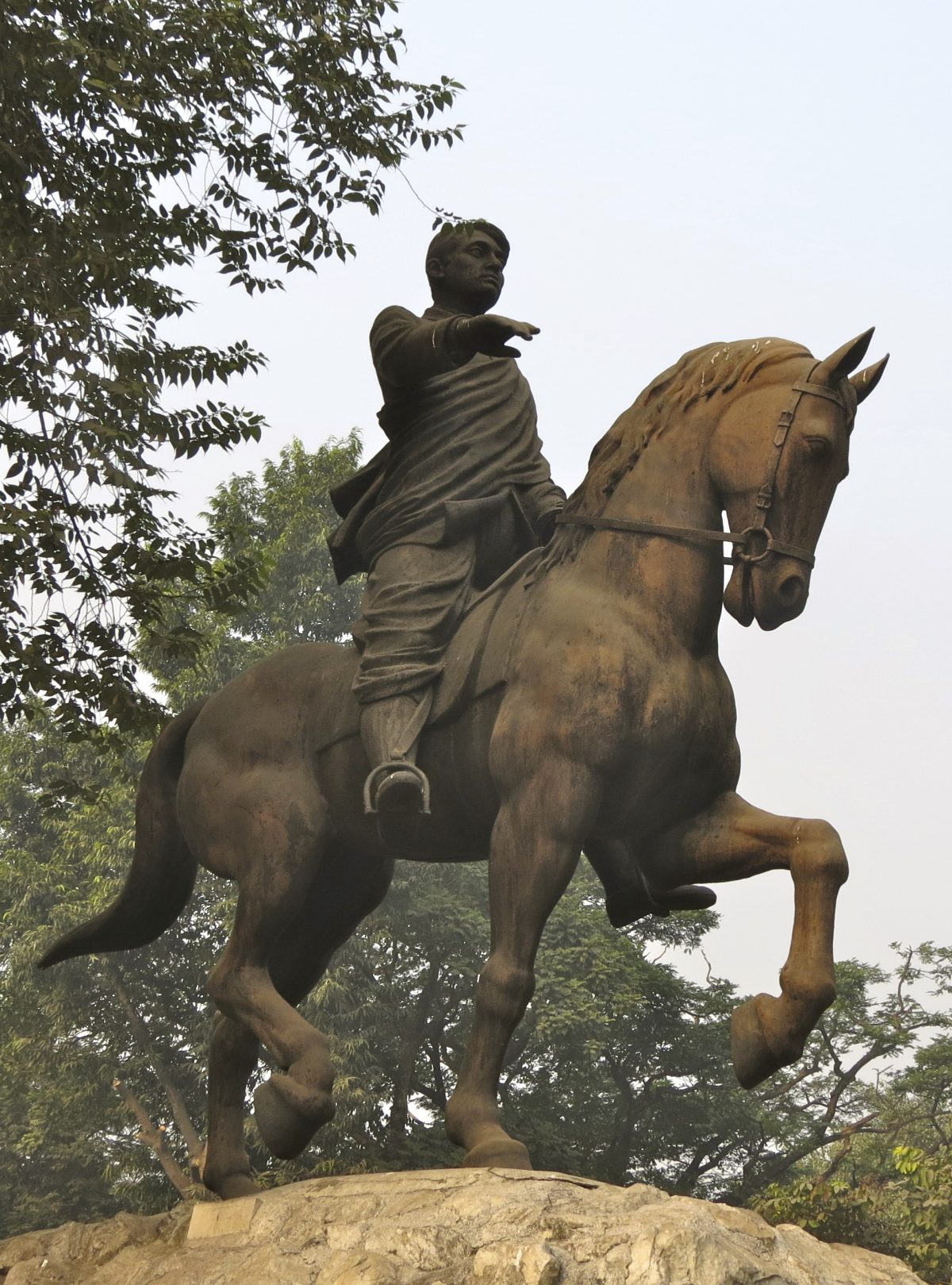 Equestrian statue of Bagha Jatin in Kolkata, West Bengal India